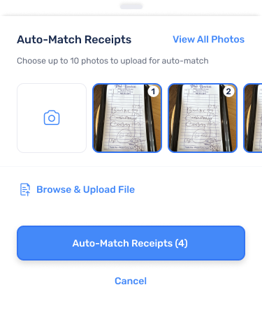 Attach receipts – Extend