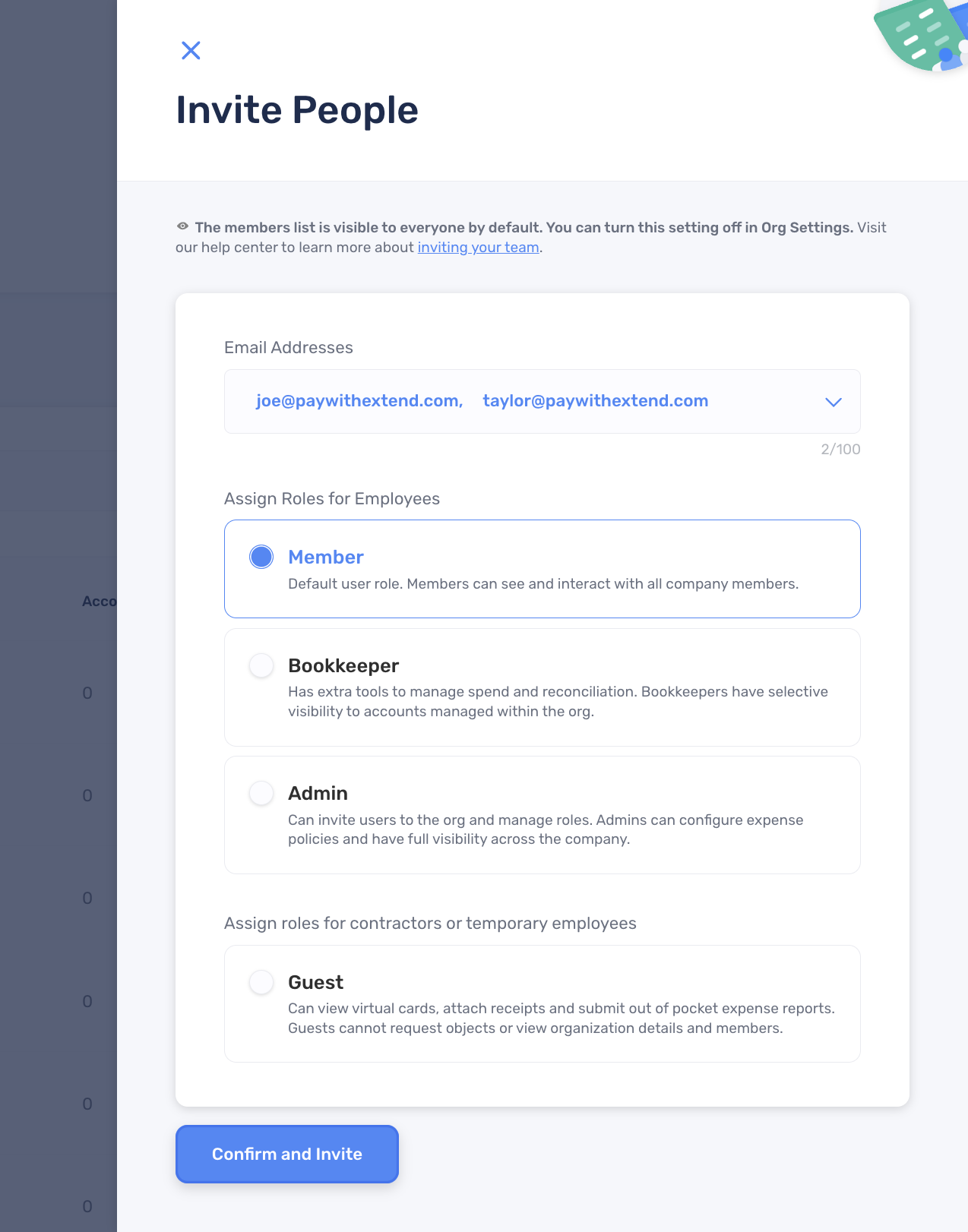 Invite your team – Extend